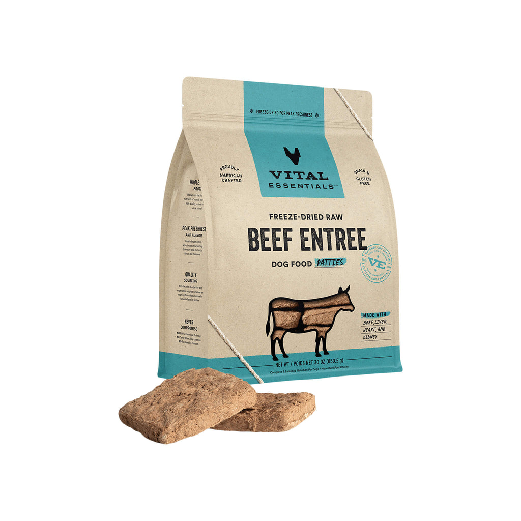 Vital Essentials Freeze Dried Patties for Dogs Beef – Only Natural Pet