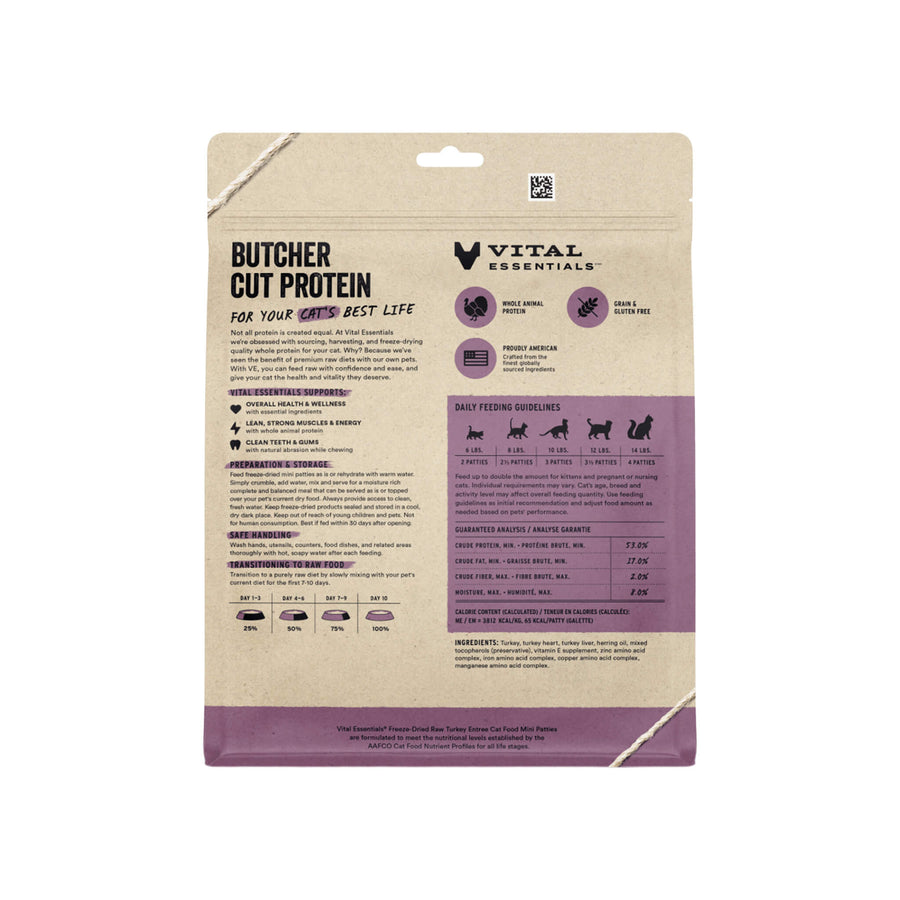 Vital Essentials Freeze Dried Mini Patties for Cats | Only Natural Pet