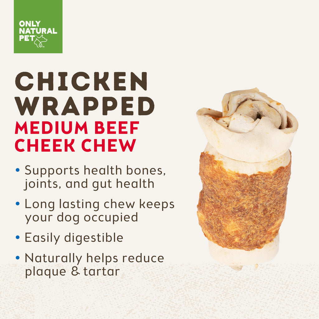 Chicken Wrapped Beef Cheek Dog Chew | Only Natural Pet