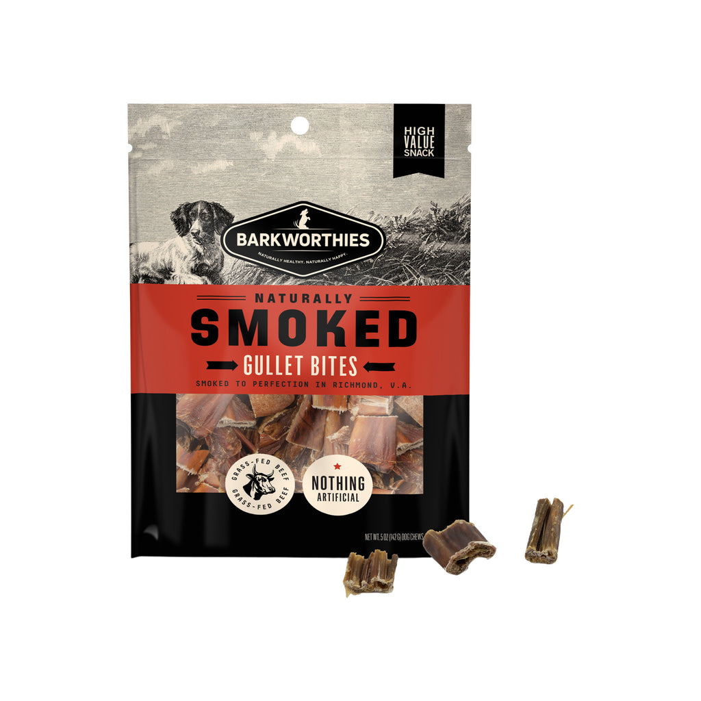 Barkworthies Naturally Smoked Beef Gullet Bites Dog Chews – Only ...