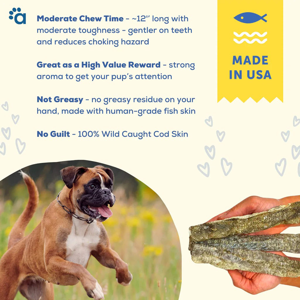 A Better Treat Wild Caught Cod Skin Dog Chews | Only Natural Pet