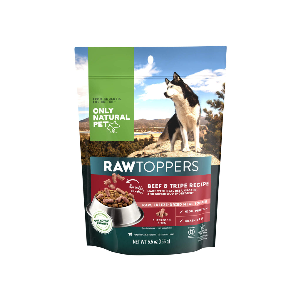 Raw Toppers Beef & Tripe Meal Topper for Dogs | Only Natural Pet