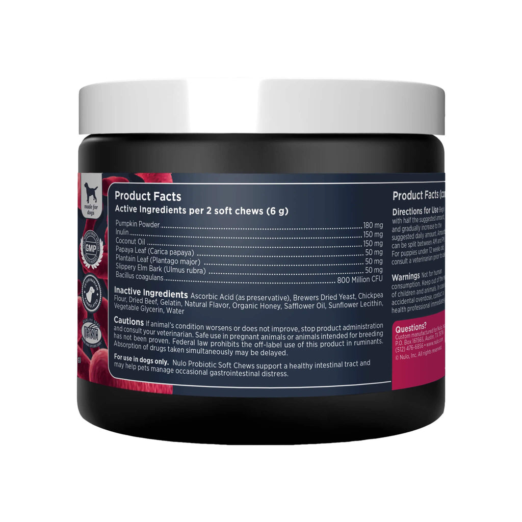 Nulo Probiotic Soft Chew Supplements for Dogs | Only Natural Pet