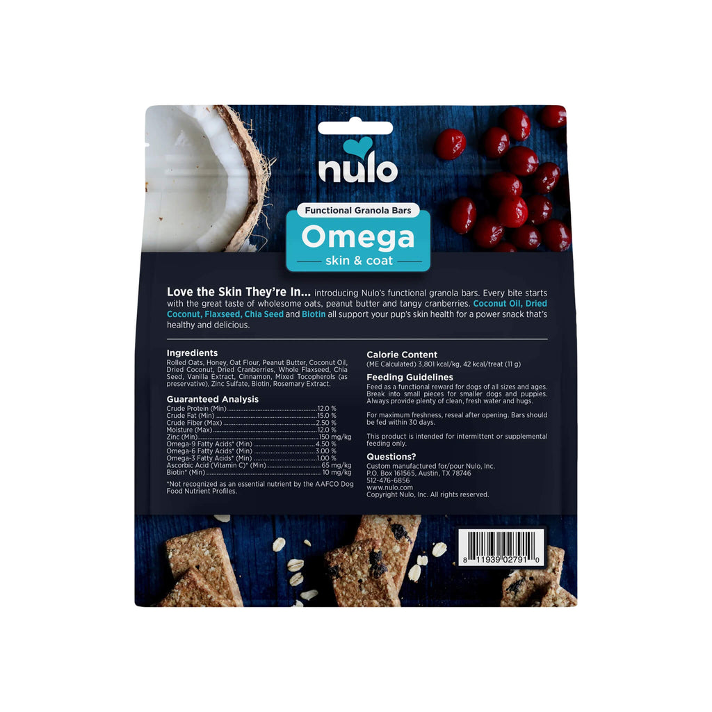 Nulo Granola Bar Omega Skin & Coat Dog Treats | Only Natural Pet