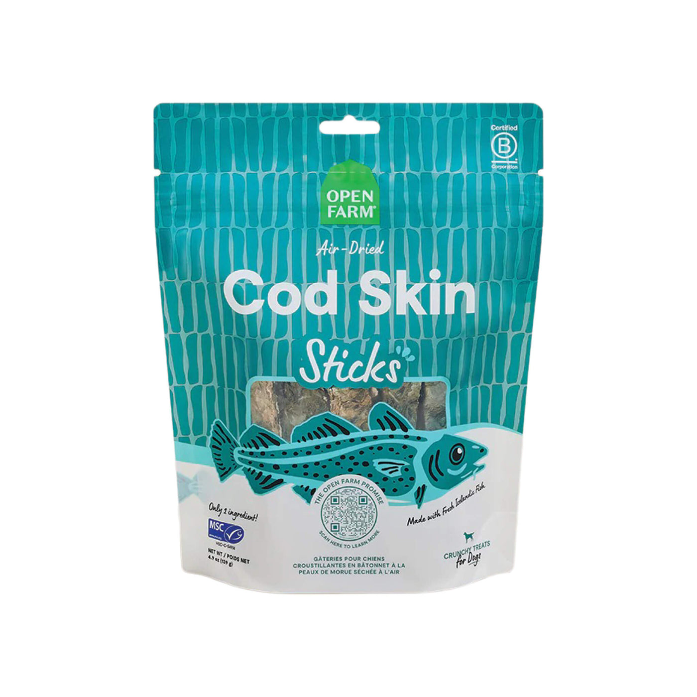 Open Farm Air Dried Cod Skins Crunchy Dog Treats | Only Natural Pet