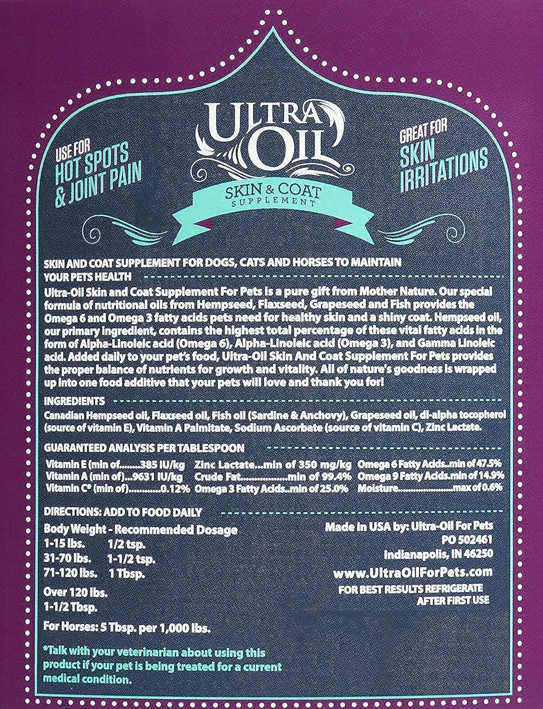 Ultra Oil Skin & Coat Supplement with Hempseed Oil | Only Natural Pet