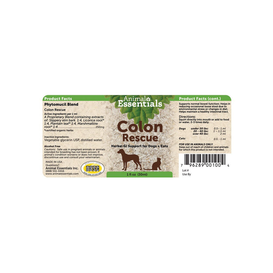 Animal Essentials Colon Rescue Herbal Digestive Aid for Dogs & Cats ...