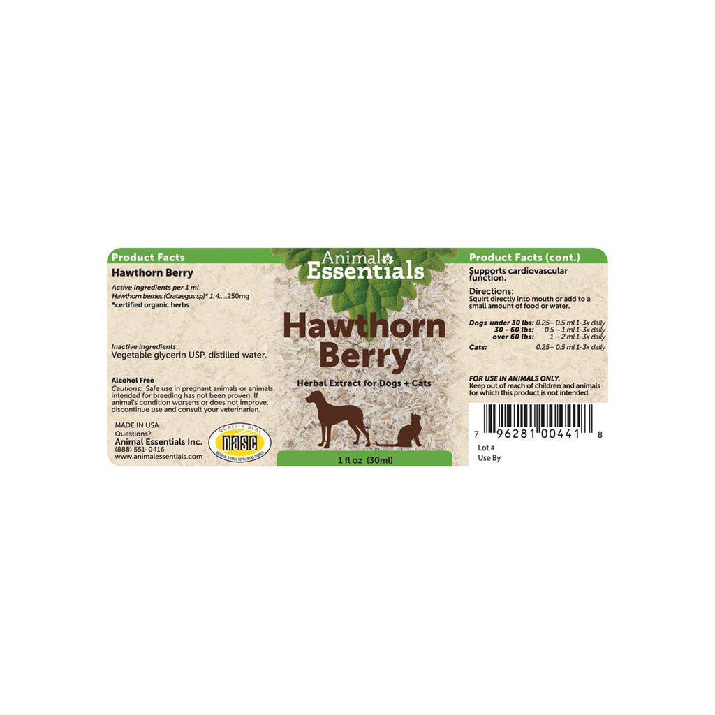 Animal Essentials Hawthorn Berry for Dogs & Cats | Only Natural Pet