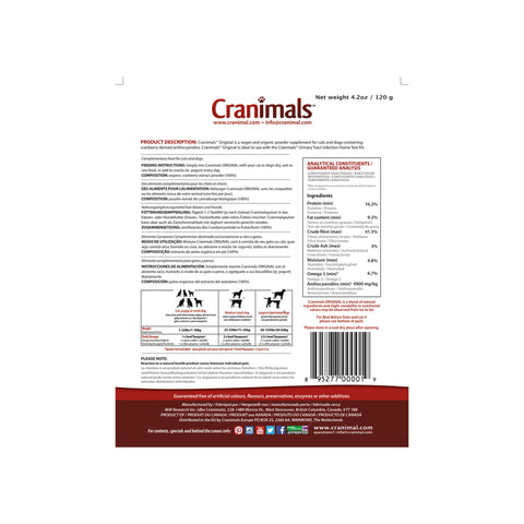 Cranimals Original Urinary Tract Organic Cranberry Extract Supplement ...