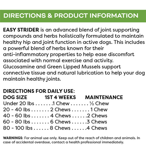 Easy Strider Hip and Joint Dog Supplement | Only Natural Pet